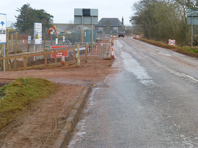 Laurencekirk road narrowing exercise - Laurencekirk AB30